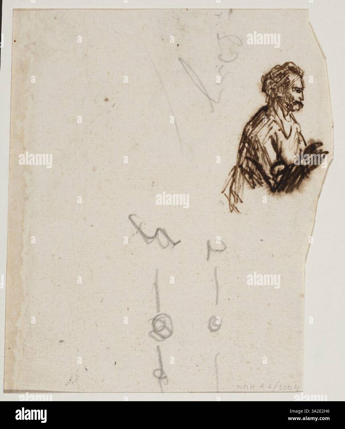 This series of three studies depicts an archer. The variations in pose ...