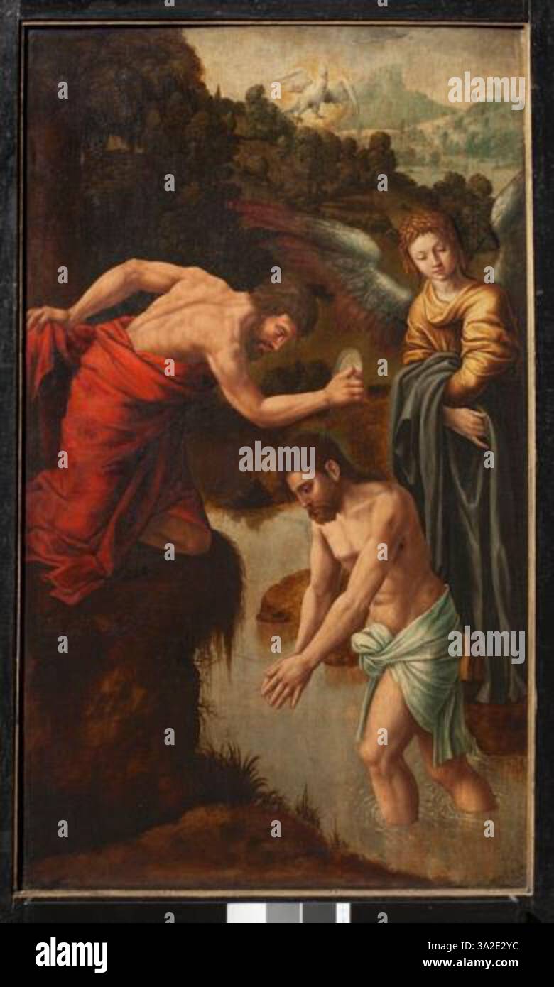 This artwork from the Circle of Lambert Lombard shows the Baptism of ...
