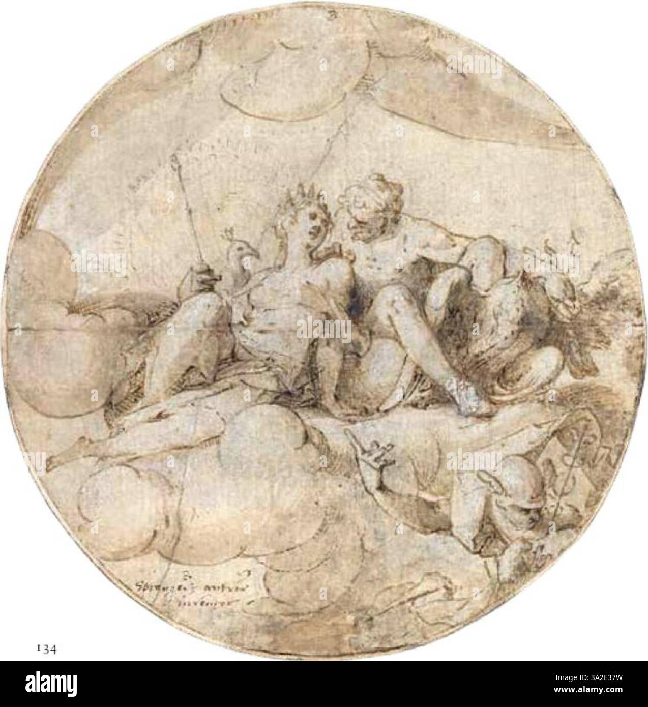 This painting by Bartholomeus Spranger depicts mythological subjects ...