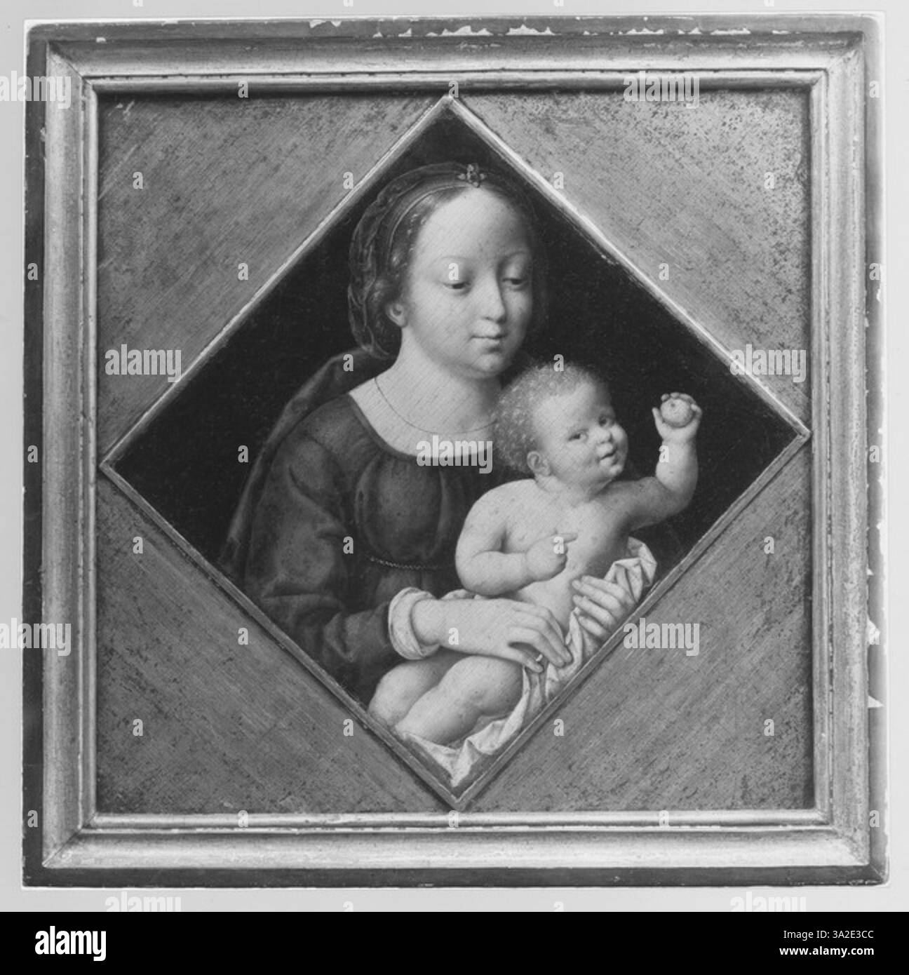 This panel painting, attributed to Joos van Cleve or his studio, depicts the Madonna and Child ...