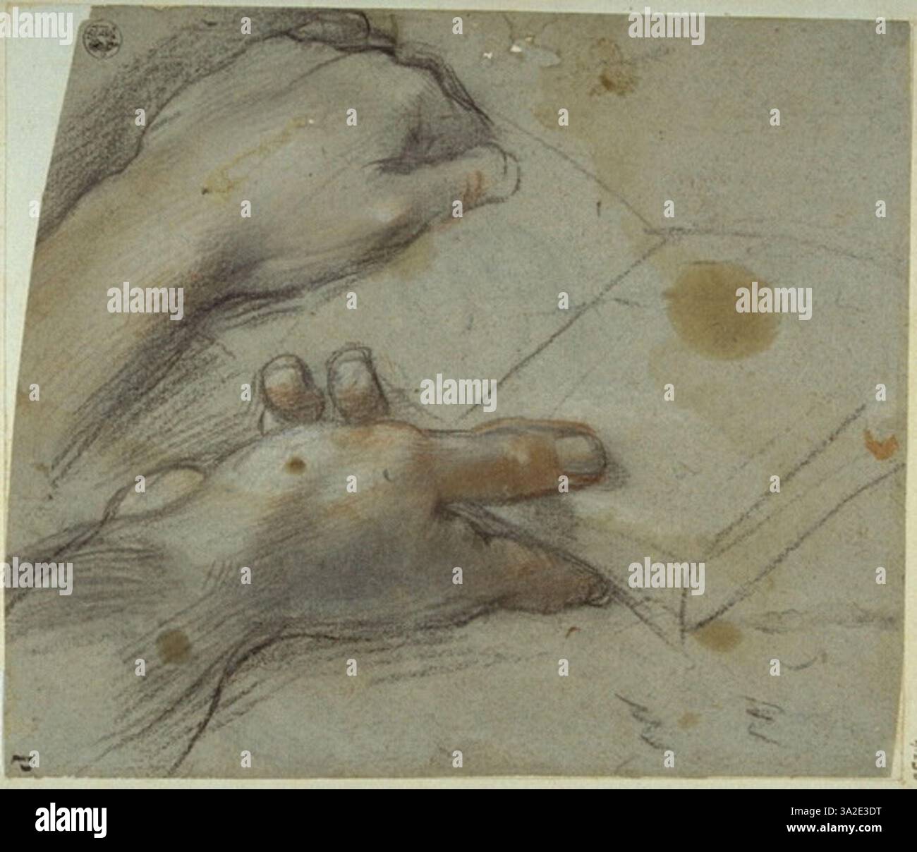 Barocci’s study of hands holding a book, highlighting the anatomical ...