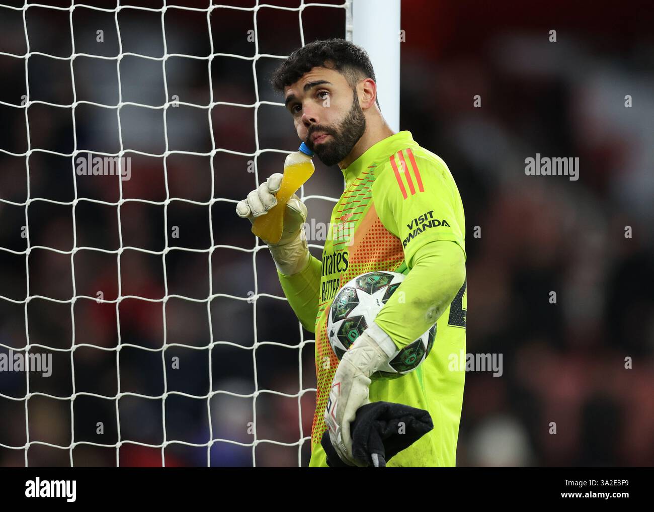 London, UK. 12th Mar, 2025. Arsenal's goalkeeper David Raya during the ...