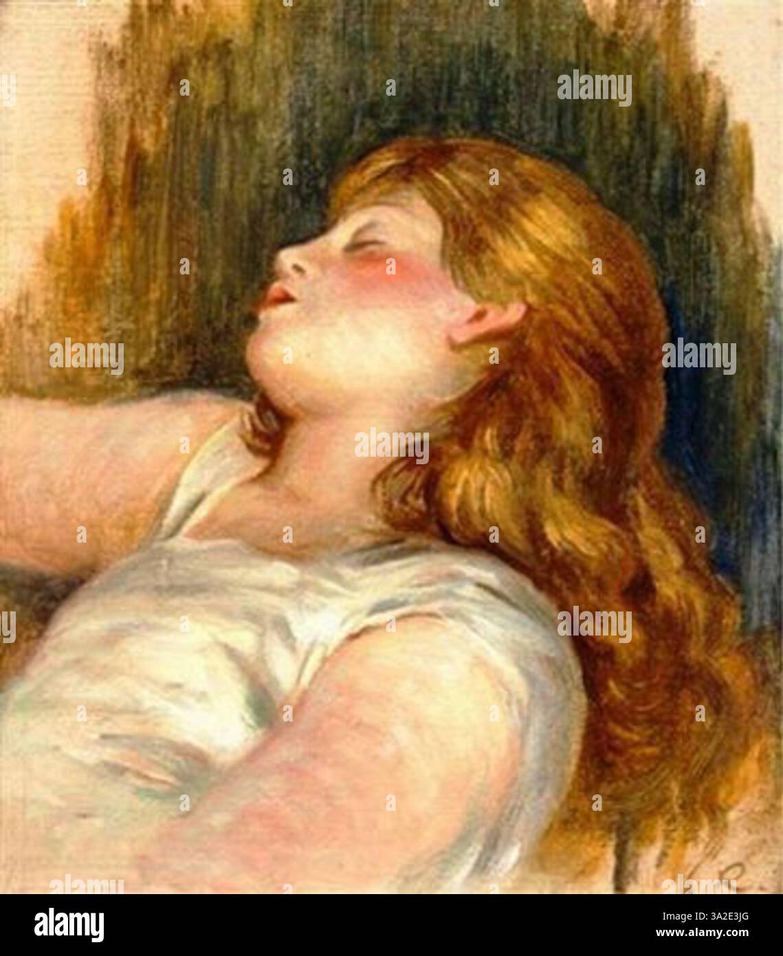 In this artwork, Renoir presents a figure in a relaxed, intimate ...