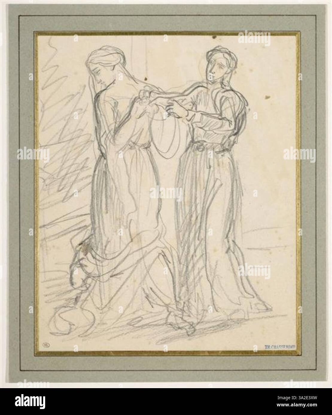This drawing by Chassériau depicts the characters Desdemona and Emilia ...