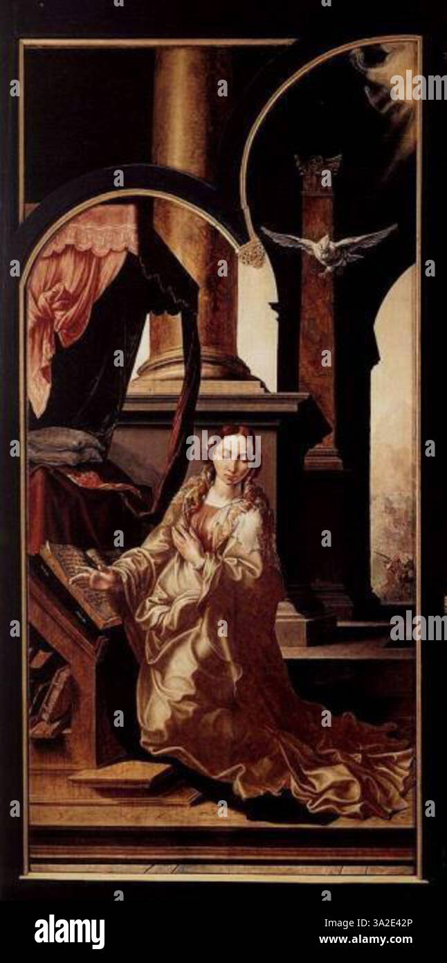 Another version of the Annunciation by Maarten van Heemskerck and Cornelis Cornelisz. van ...