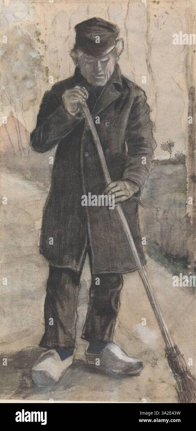This portrait by Vincent van Gogh, titled 'Man with Broom,' shows a ...