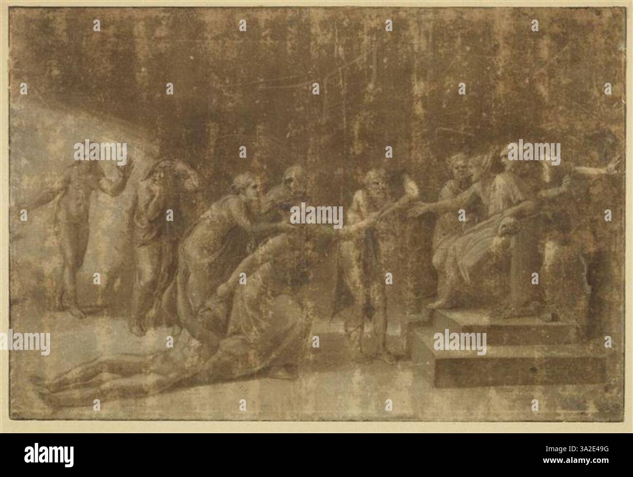 This drawing from Raphael’s workshop represents the mythological story ...