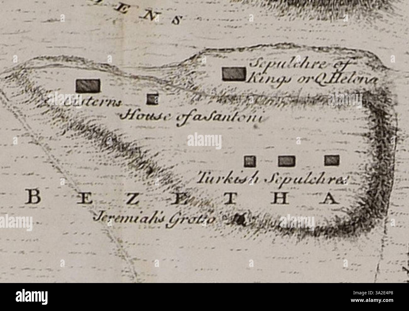 This detail from Richard Pococke's 1745 map 'A Plan of Jerusalem and ...