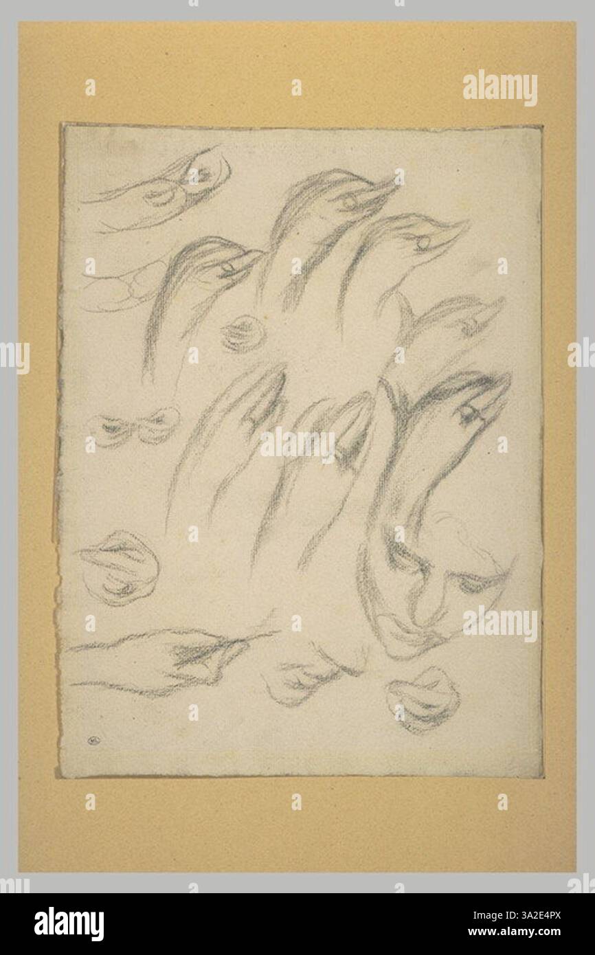 Carrière’s study includes both hands and faces, focusing on their ...