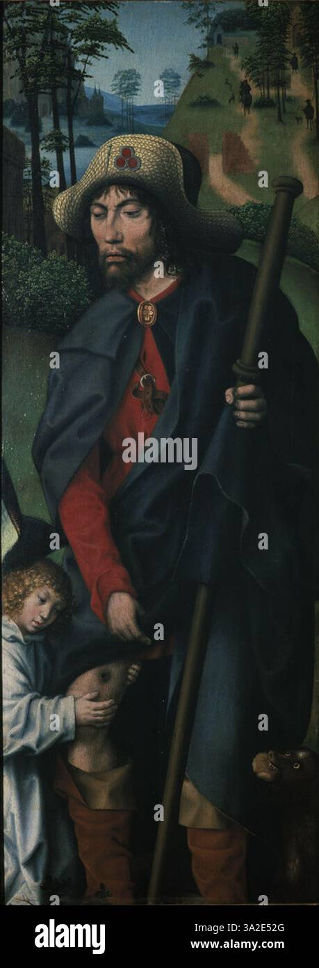 A cropped version of the 'Saint Roch' by Meister von Frankfurt, this ...