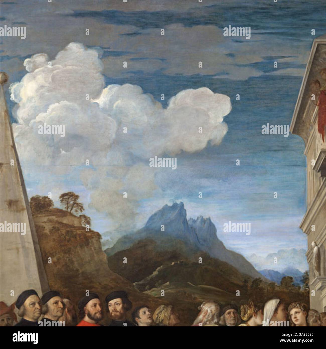 A detailed section of a Titian painting, showing his skill in capturing ...