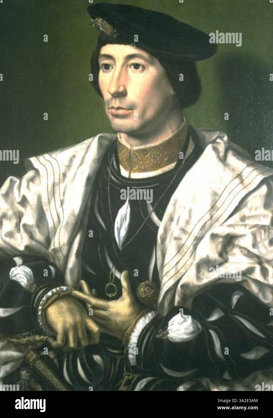 This portrait presents an aristocratic man from the early 1530s ...