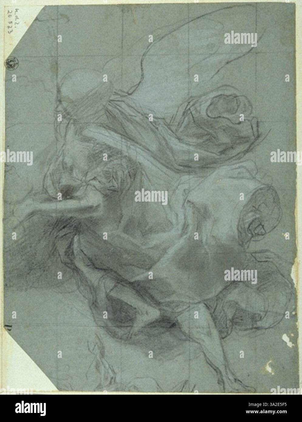 Study of a floating angel in profile, emphasizing the graceful pose and ...