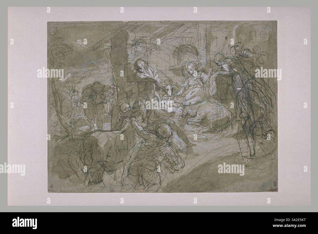 This drawing by Federico Barocci depicts the Adoration of the Shepherds ...