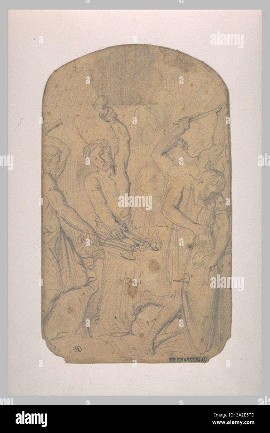 Another depiction of forgers by Chassériau, focusing on the intense ...