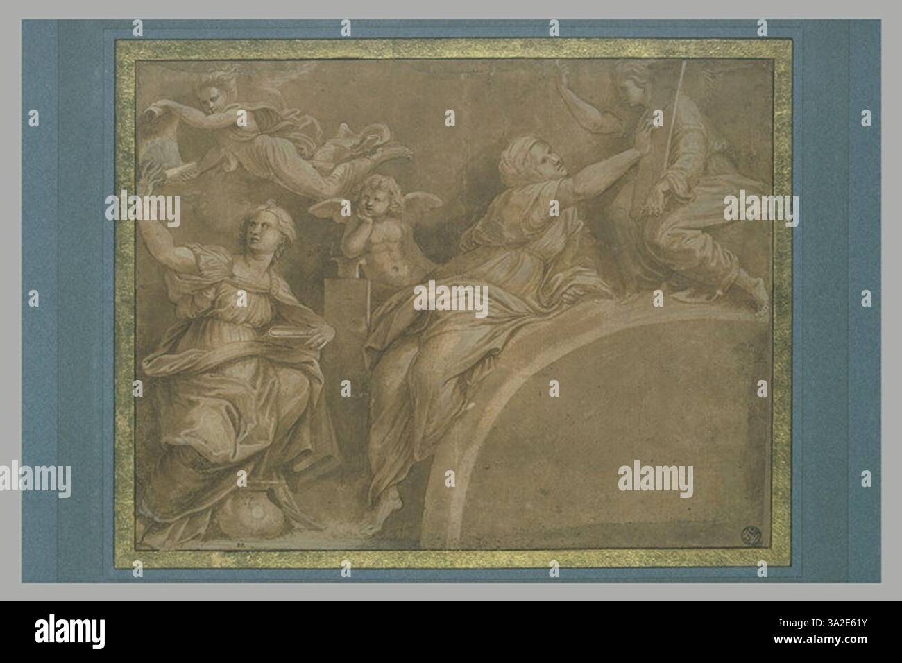 A detailed reproduction of Raphael's Sibyls of Cumae and Persia with ...