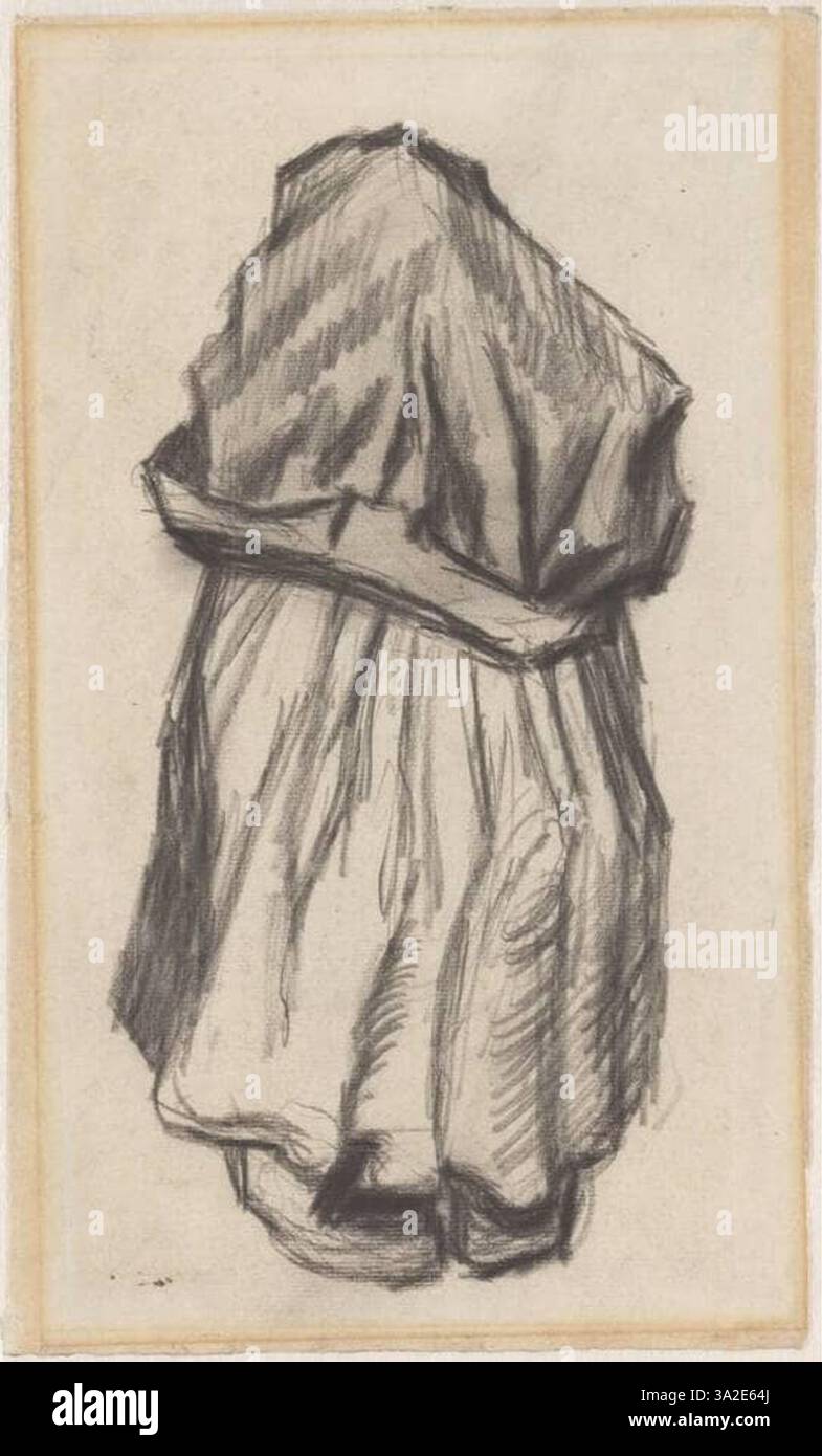 This painting by Vincent van Gogh features a woman with a mourning veil ...
