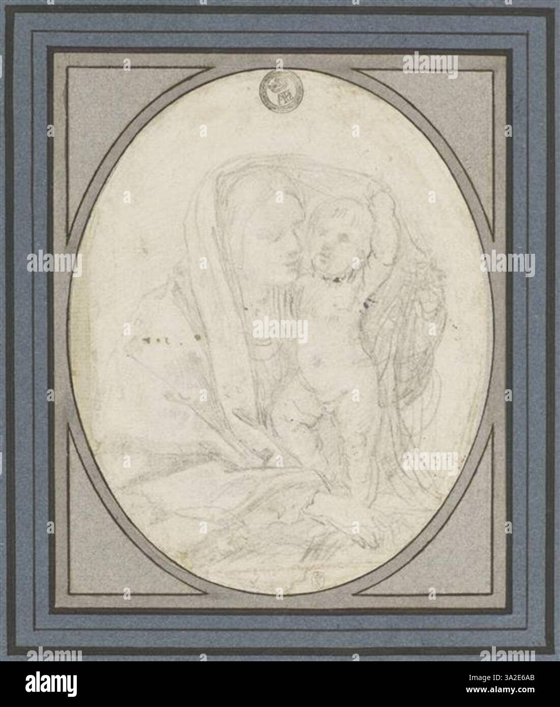 This classic depiction shows the Virgin Mary holding the infant Jesus, a popular subject in ...