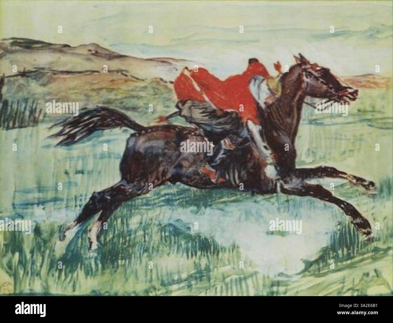 A piece by Henri de Toulouse-Lautrec highlighting his signature style ...