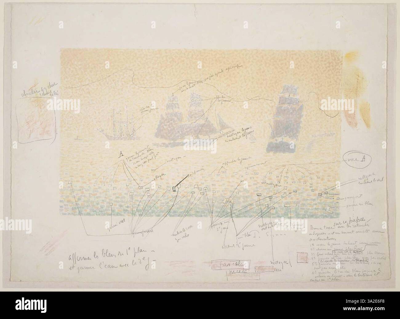 In this painting, Paul Signac captures a group of boats on water. His ...