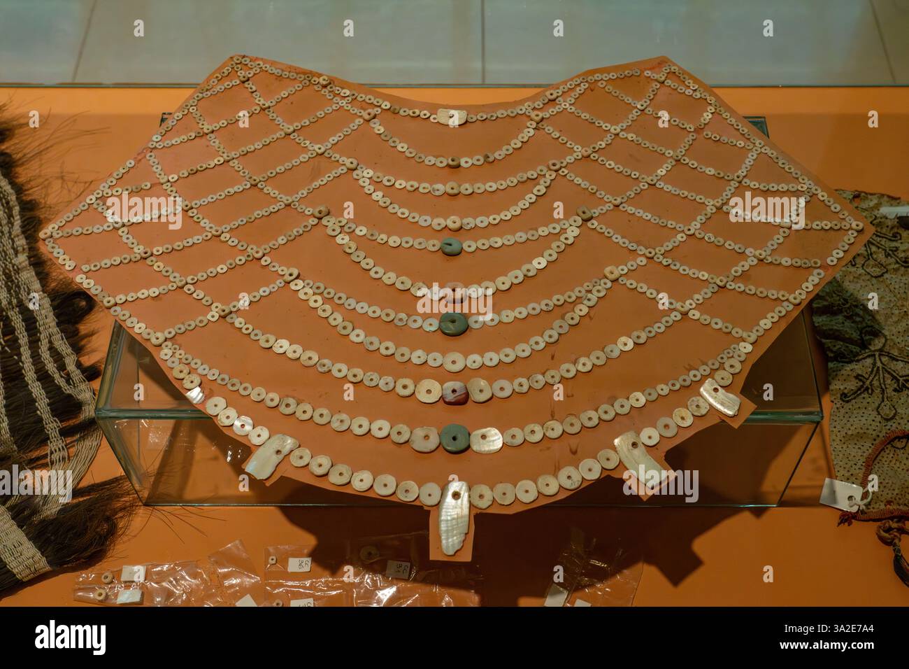 Pre-Hispanic ceremonial necklace of sea shell beads in the Bicentennial ...