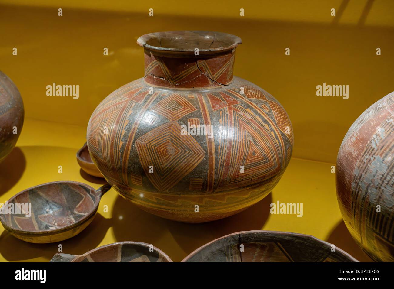 Pre-Hispanic indigenous Amerindian ceramic pottery on display in the ...