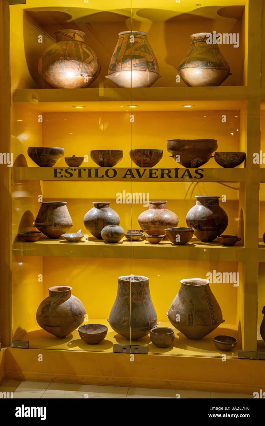 Pre-Hispanic indigenous Amerindian ceramic pottery on display in the ...