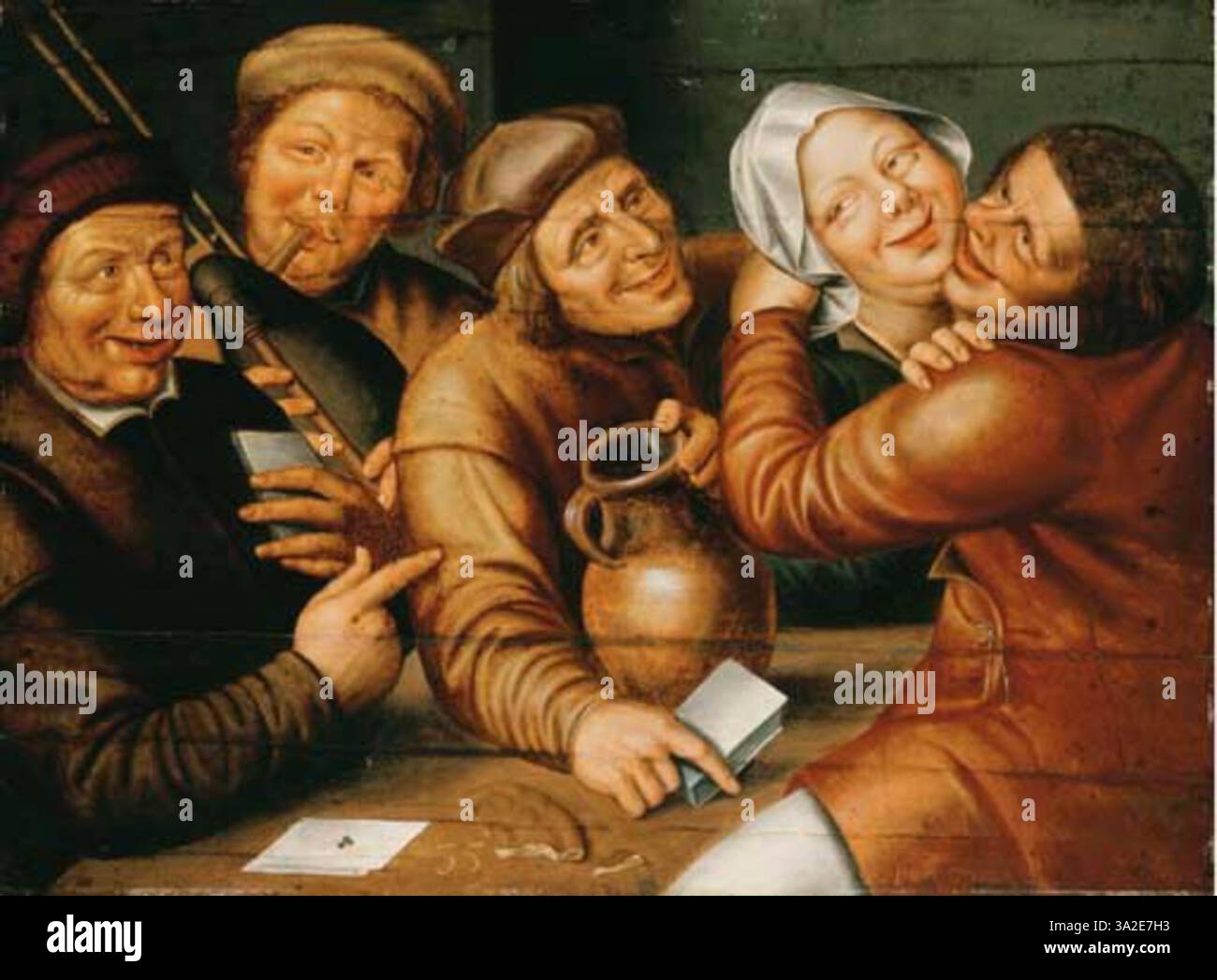 This work by a follower of Jan Massys portrays peasants engaged in ...