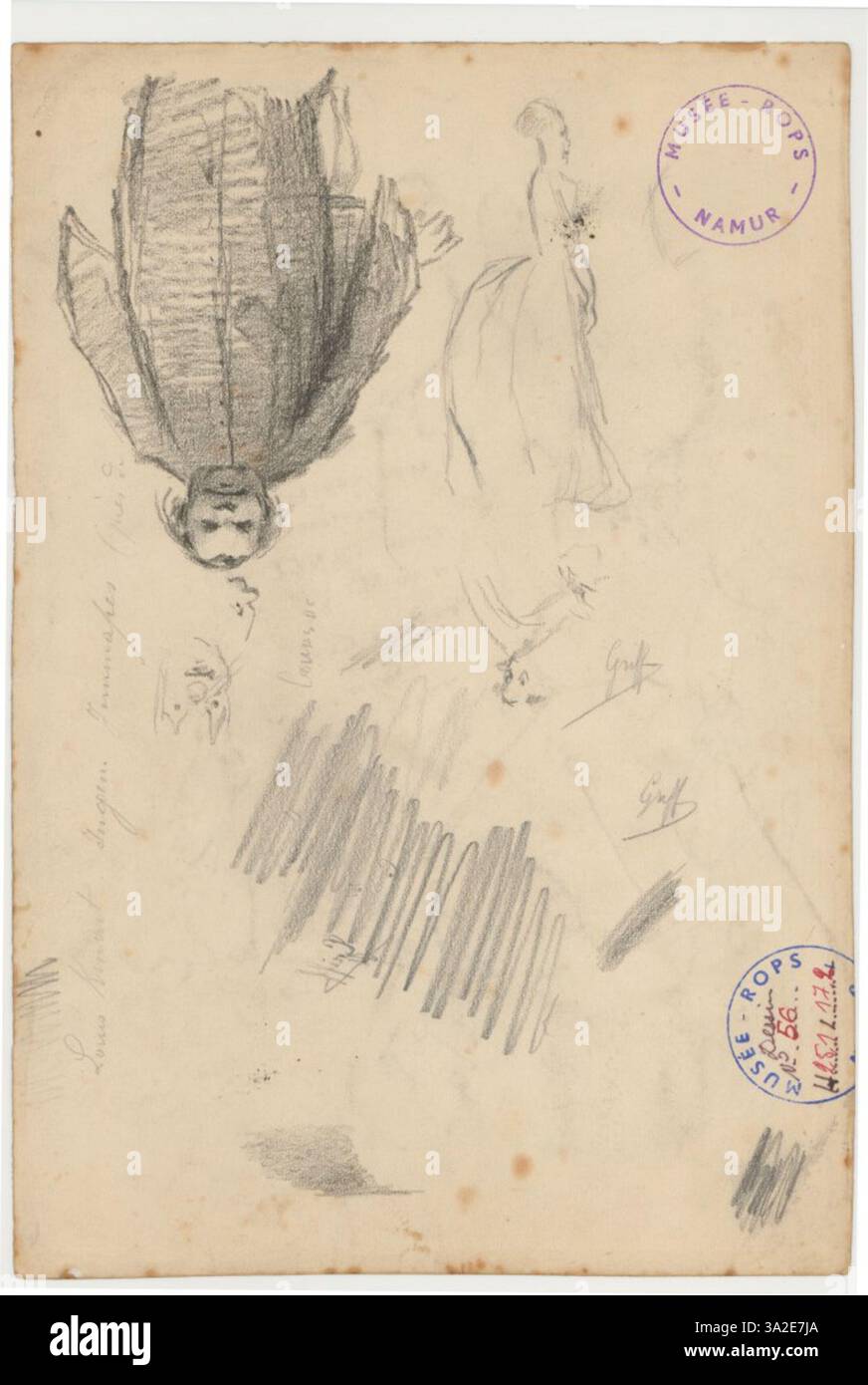'Etude de personnages' by Rops highlights multiple figures in diverse ...