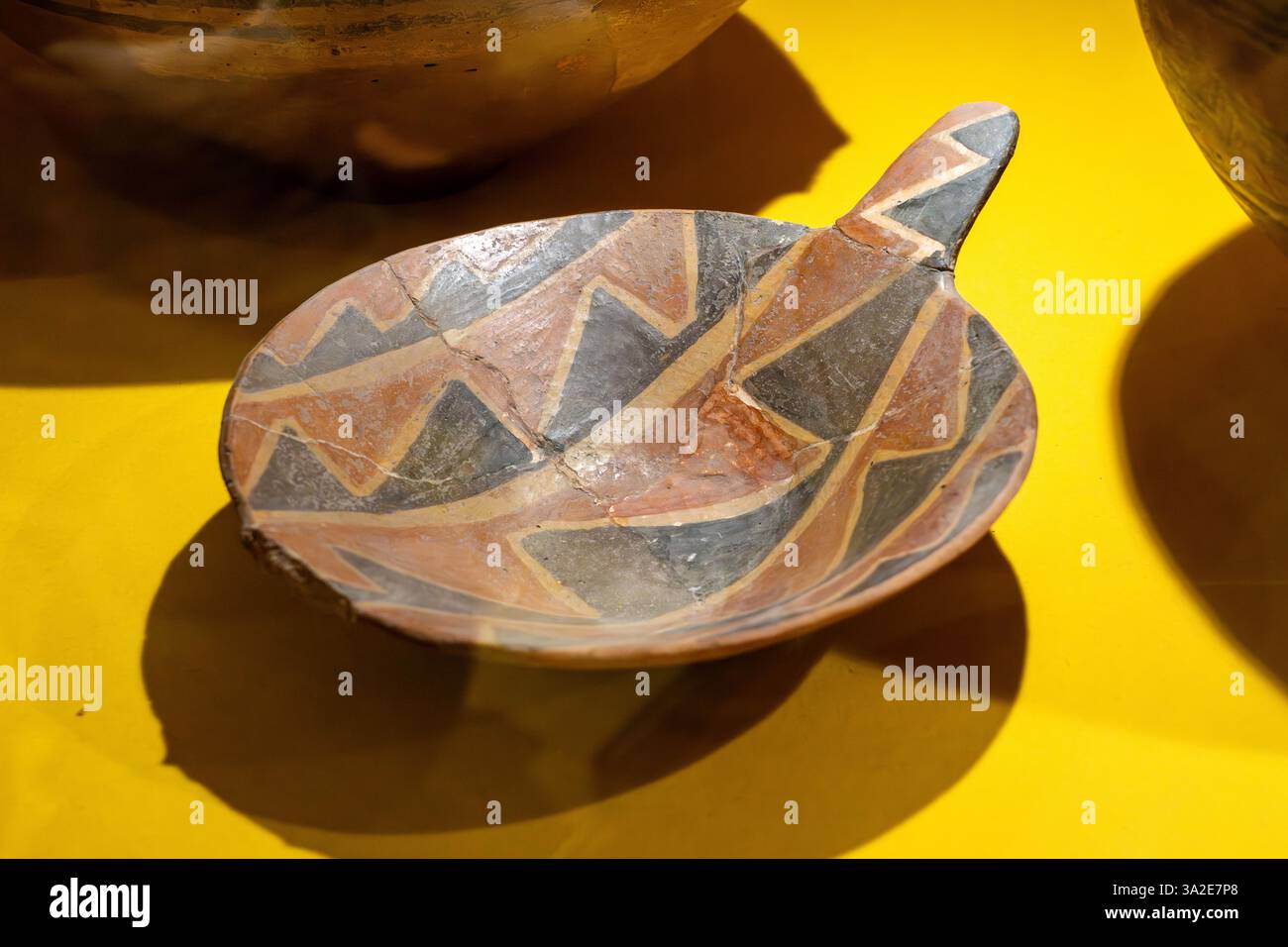Pre-Hispanic indigenous Amerindian ceramic pottery on display in the ...