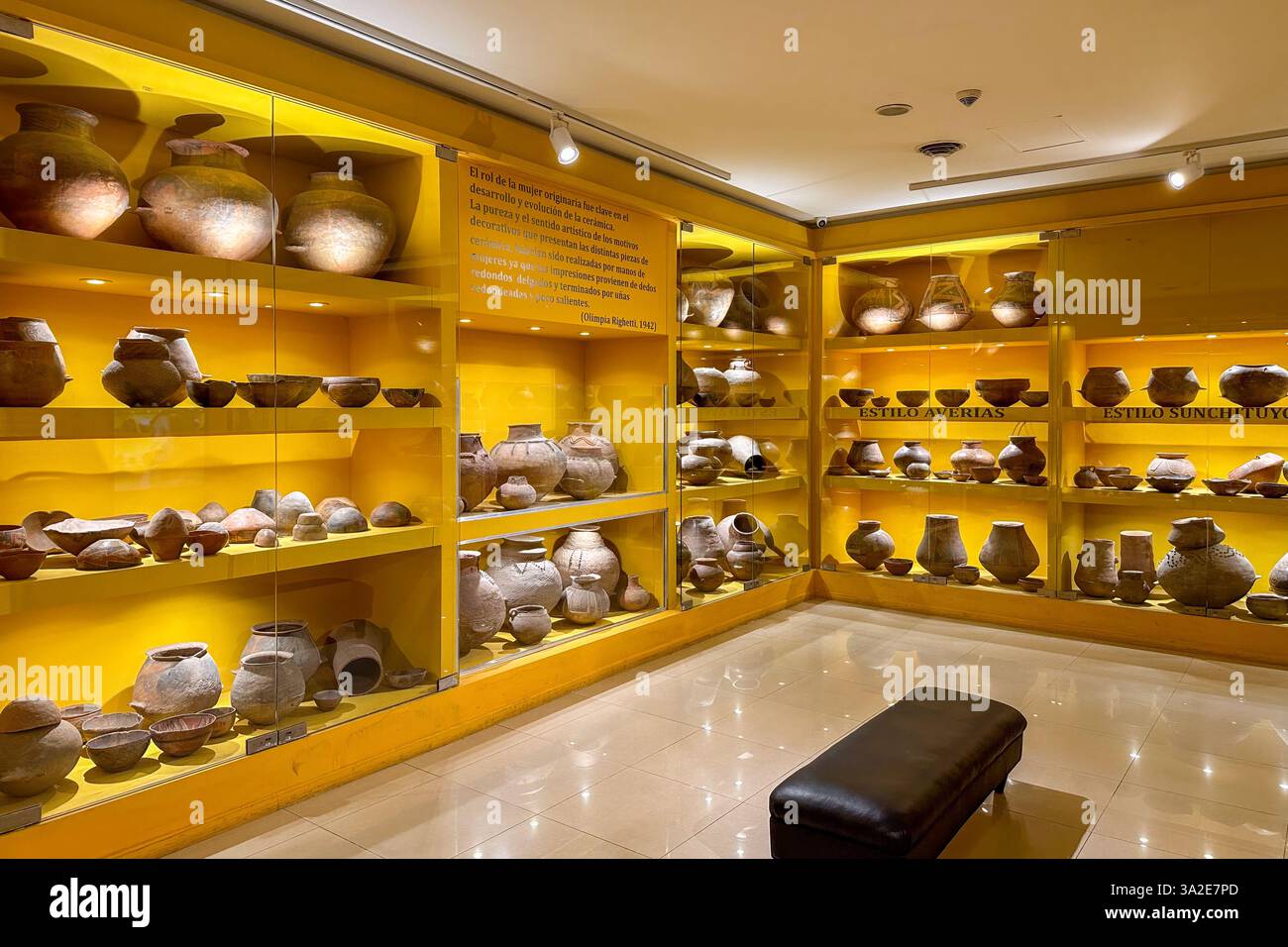 Pre-Hispanic indigenous Amerindian ceramic pottery on display in the ...