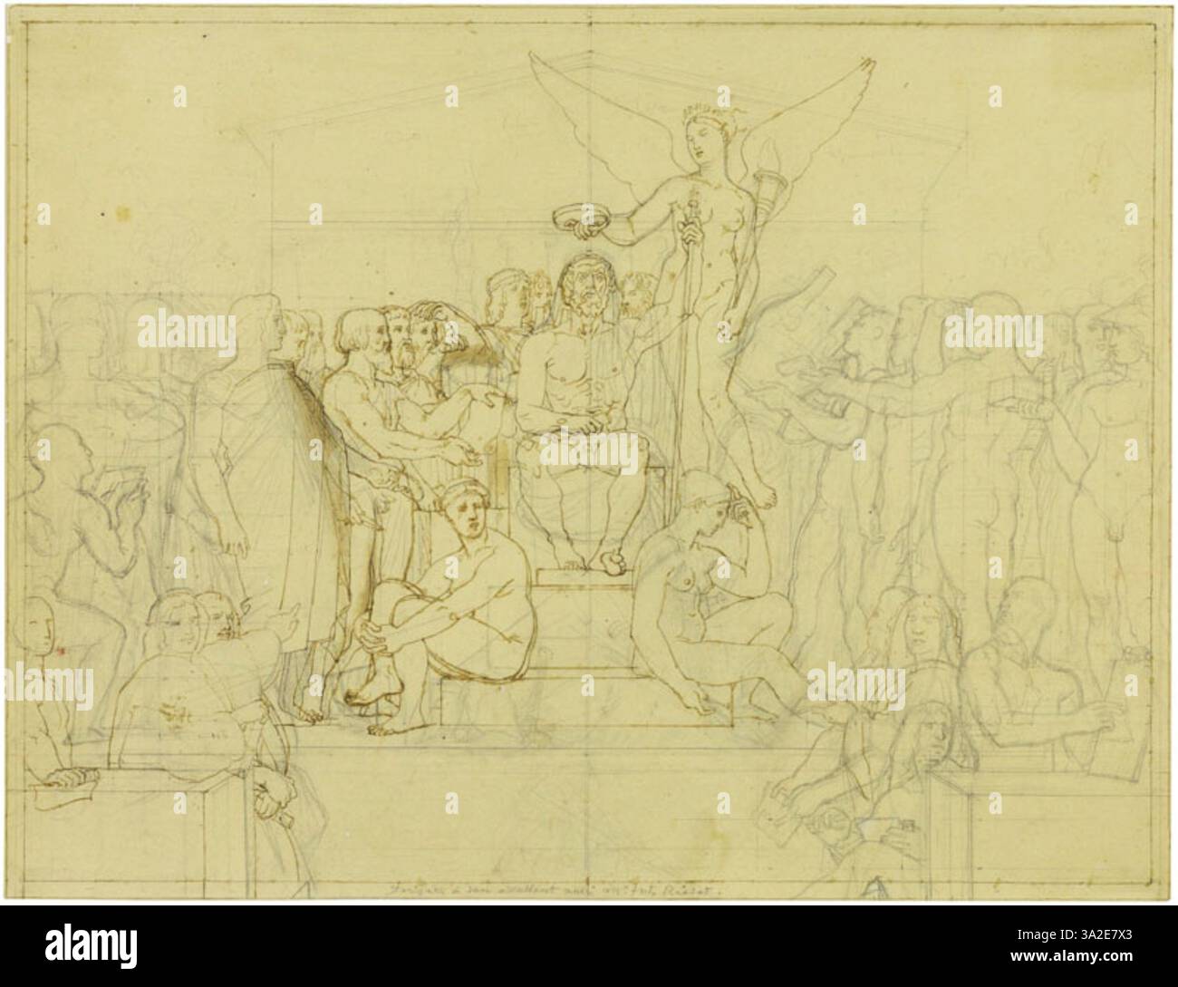 This compositional study by Jean-Auguste-Dominique Ingres serves as a ...