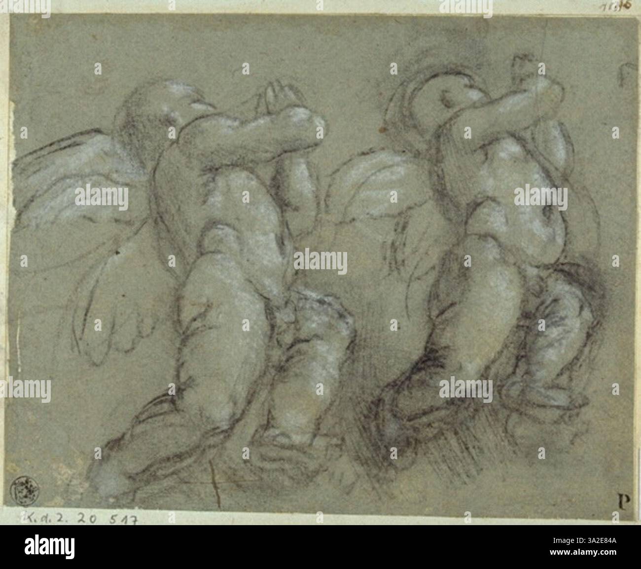 Study of an angel, with focus on the anatomy and posture of the figure ...