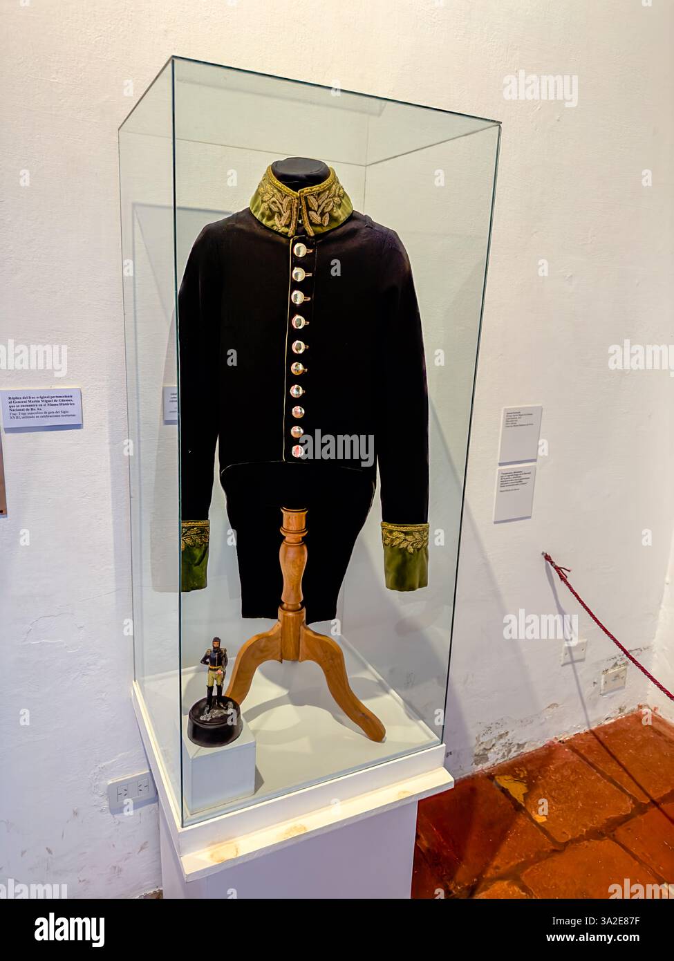 A replica of the dress uniform of General Martin Miguel de Guemes in ...
