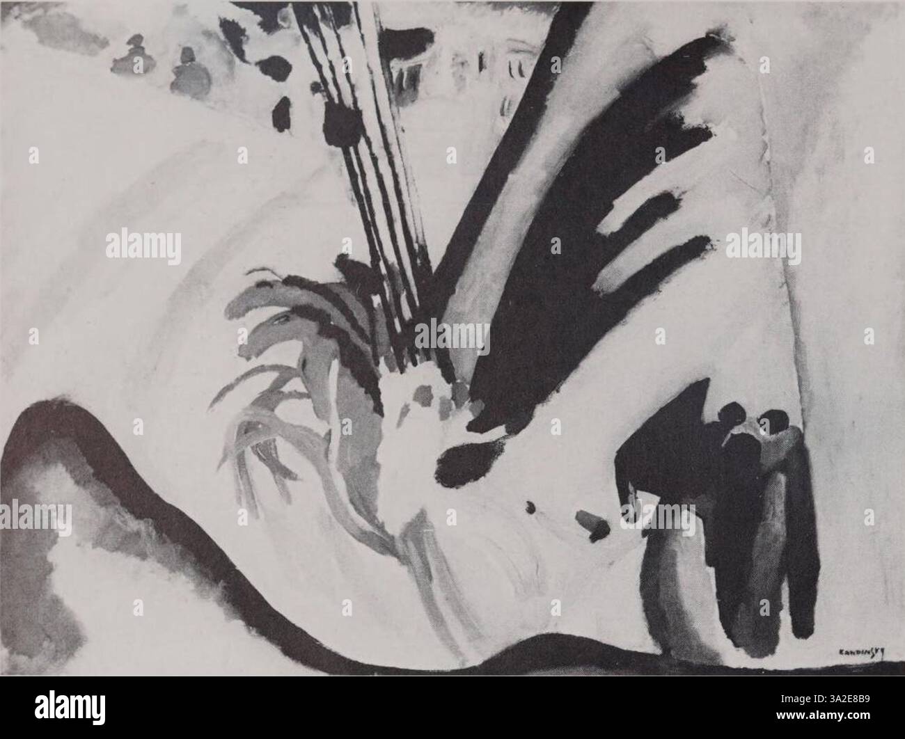 In this abstract composition, Kandinsky uses bold colors and irregular ...