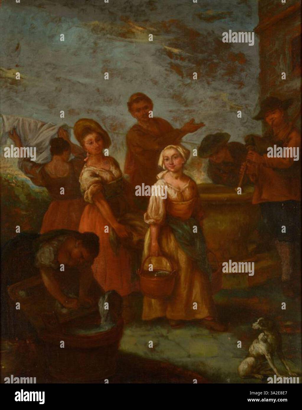 'Peasants by a Well' by Pietro Longhi, painted in 1725, depicts rural ...