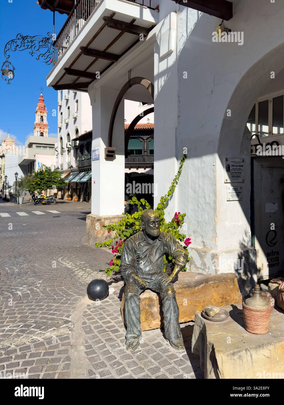 A bronze statue of composer Gustavo "Cuchi" Leguizamon along Caseros in ...