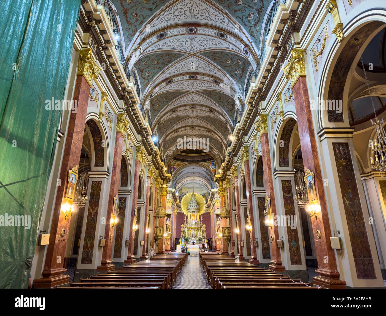 The nave and main altarpiece of the Cathedral of Salta in Salta ...