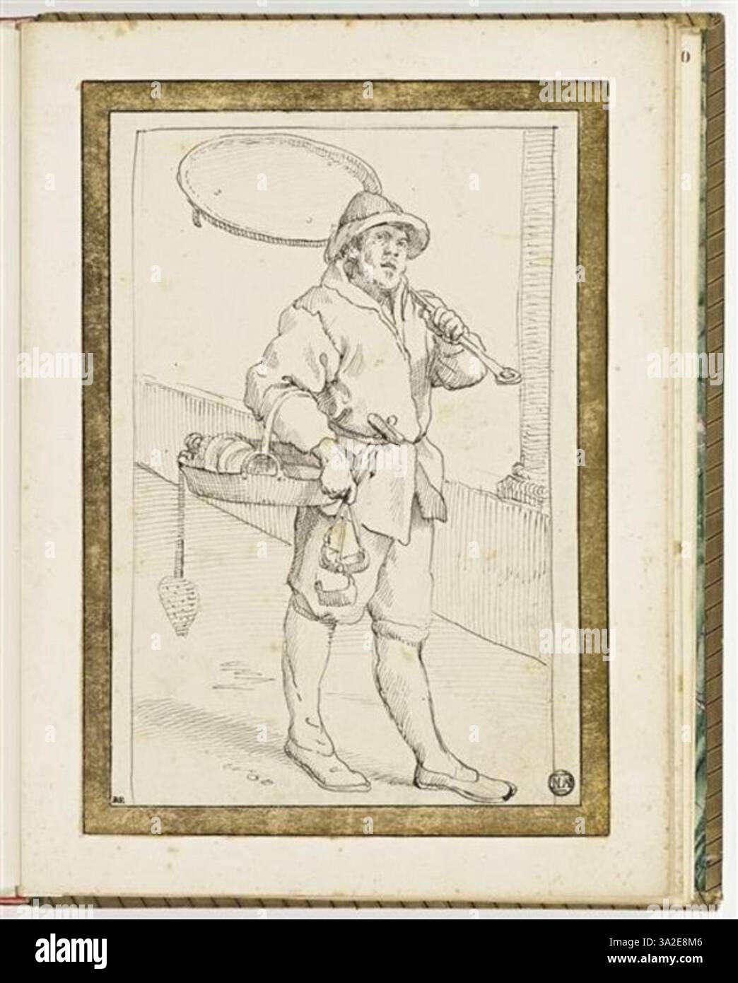 Annibale Carracci’s drawing depicts a kitchen utensil vendor ...