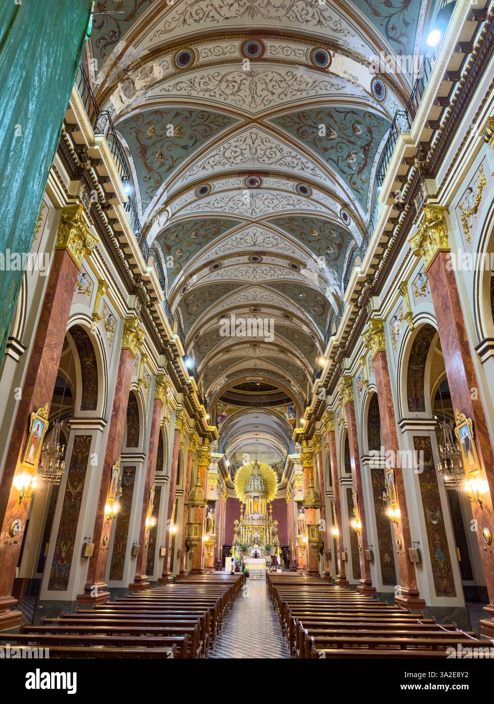 The nave and main altarpiece of the Cathedral of Salta in Salta ...