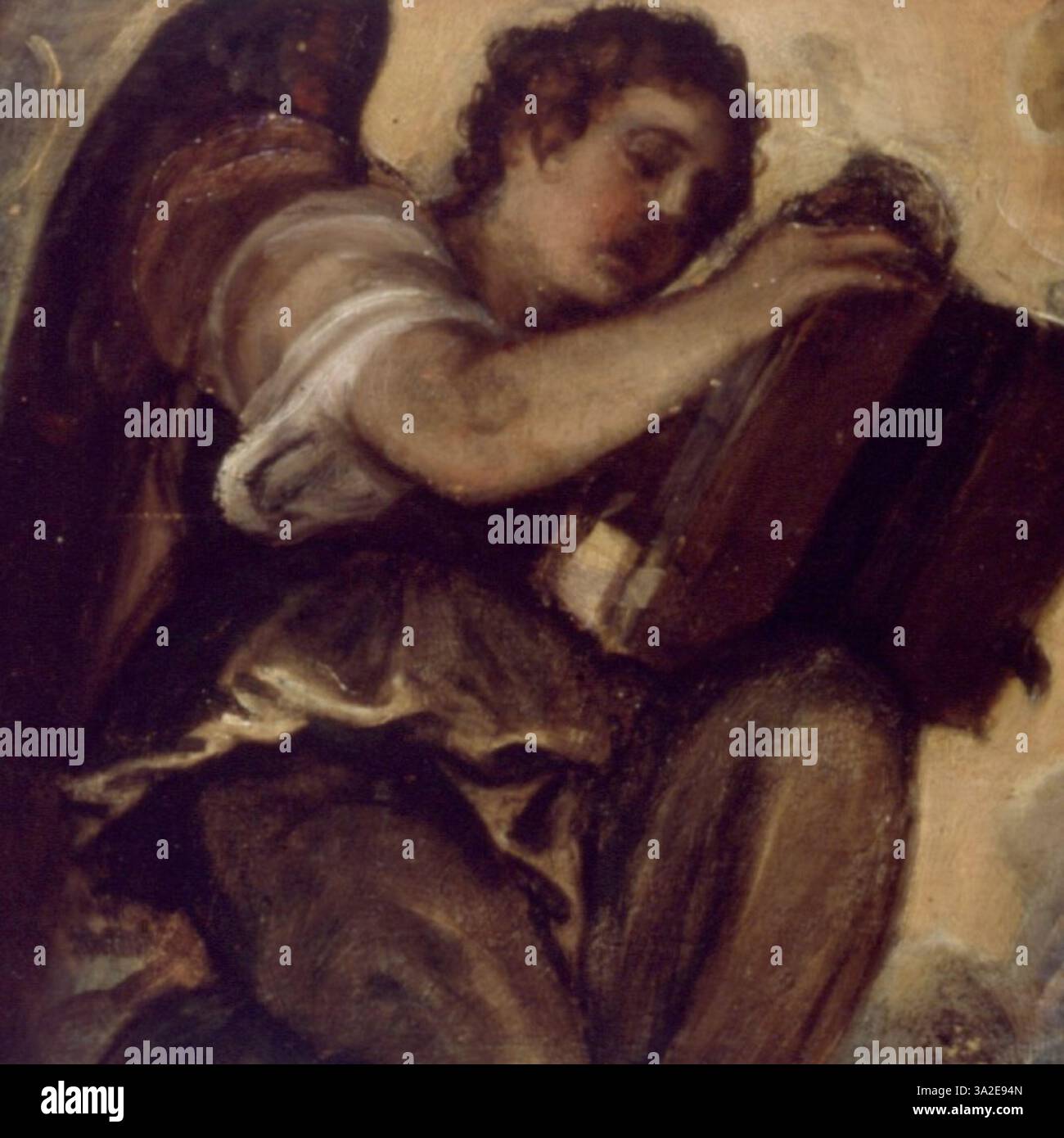 This detail shows the symbol of Evangelist Matthew, often represented ...