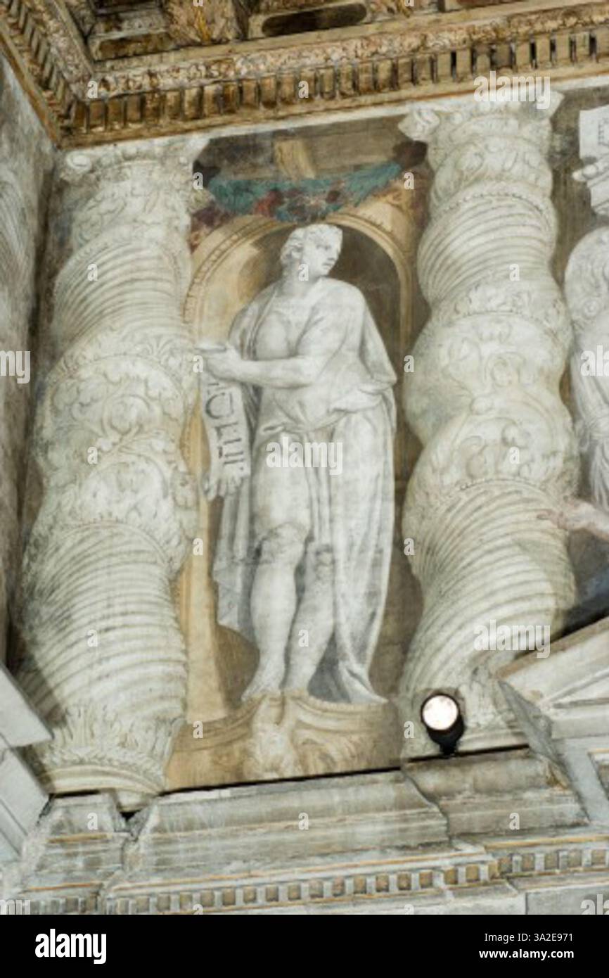 A prophet is depicted holding a scroll, symbolizing the transmission of ...
