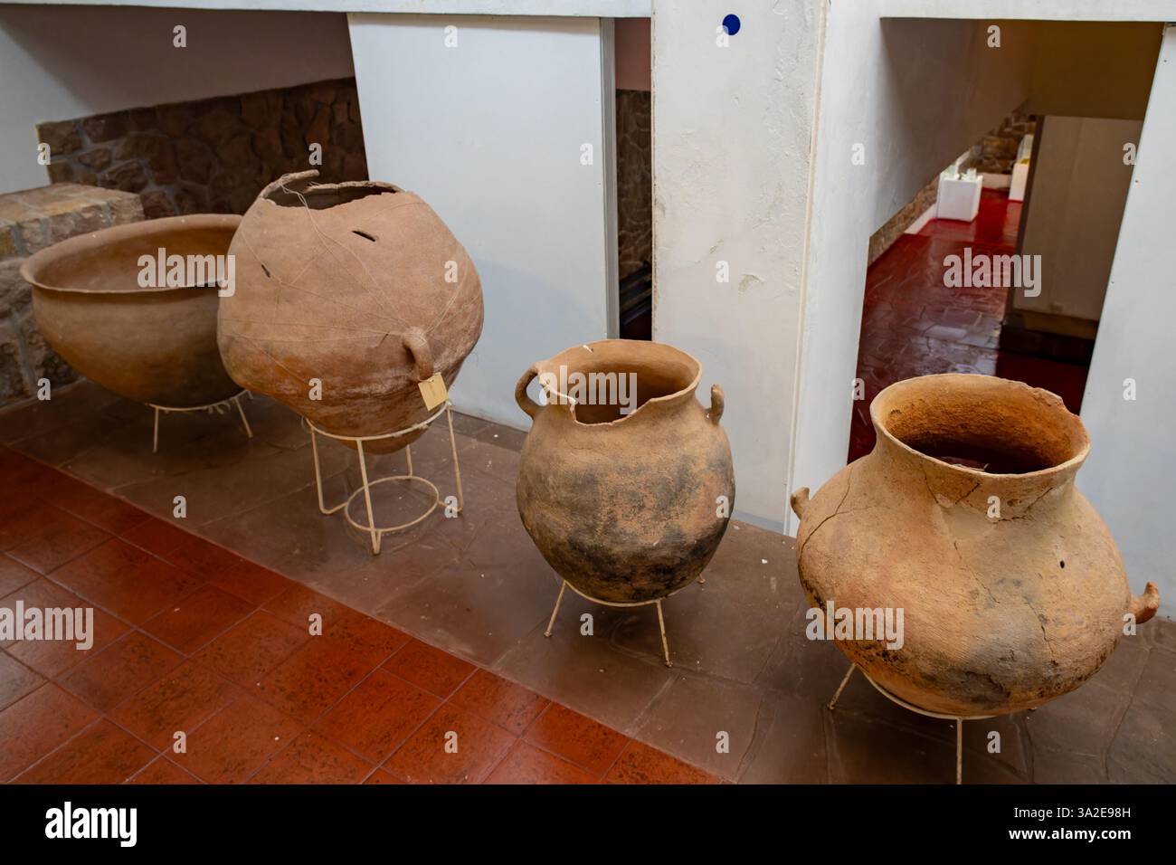 Large pre-Hispanic indigenous Amerindian ceramic pots in the Museum of ...