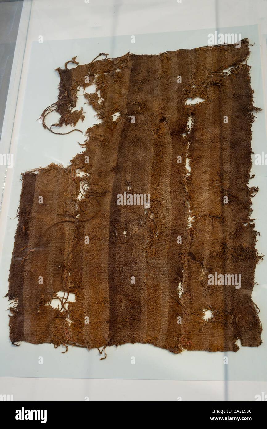 Pre-Hispanic indigenous Amerindian weaving with striped pattern in the ...