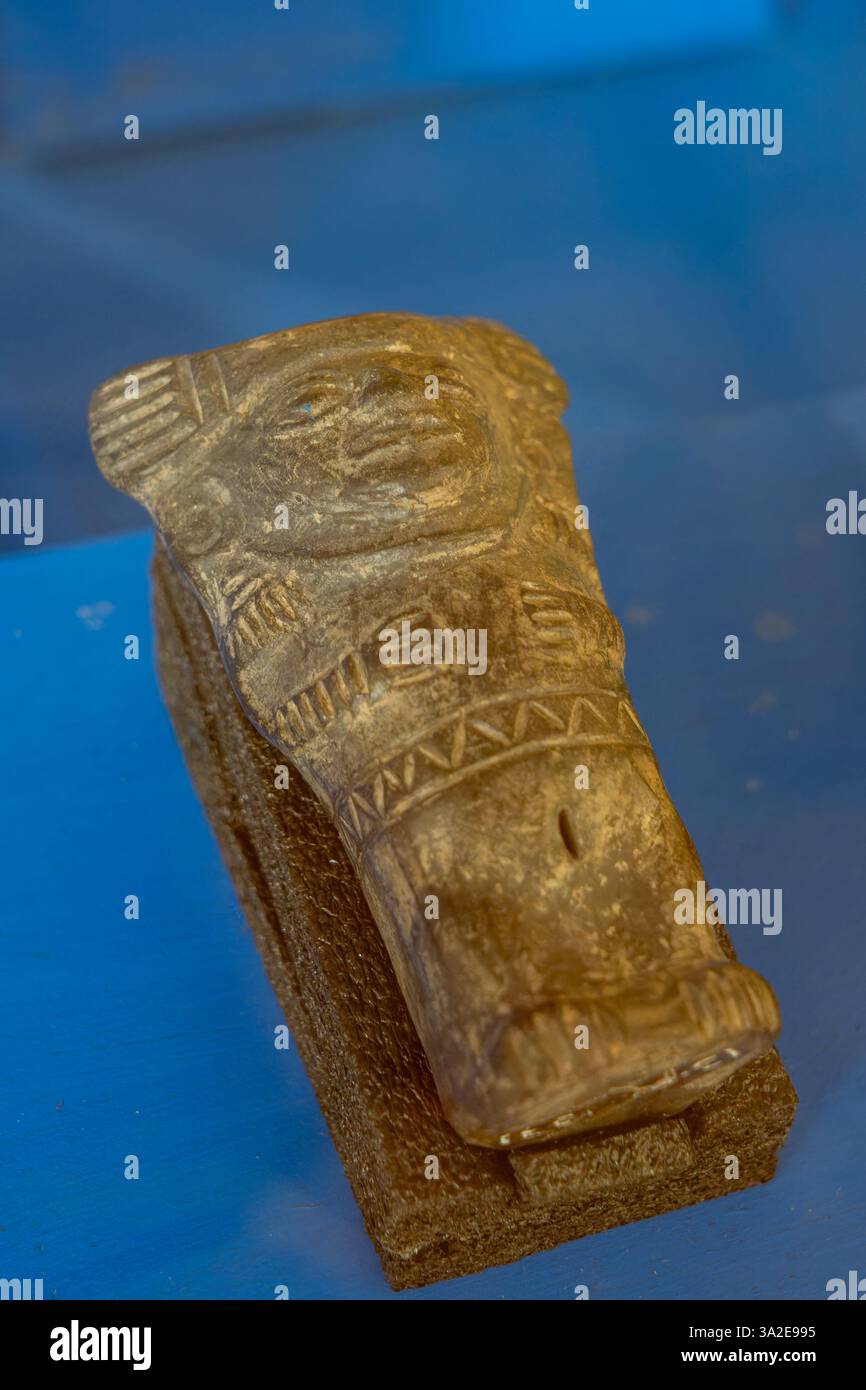 Pre-Hispanic indigenous Amerindian clay figurine in the Museum of ...