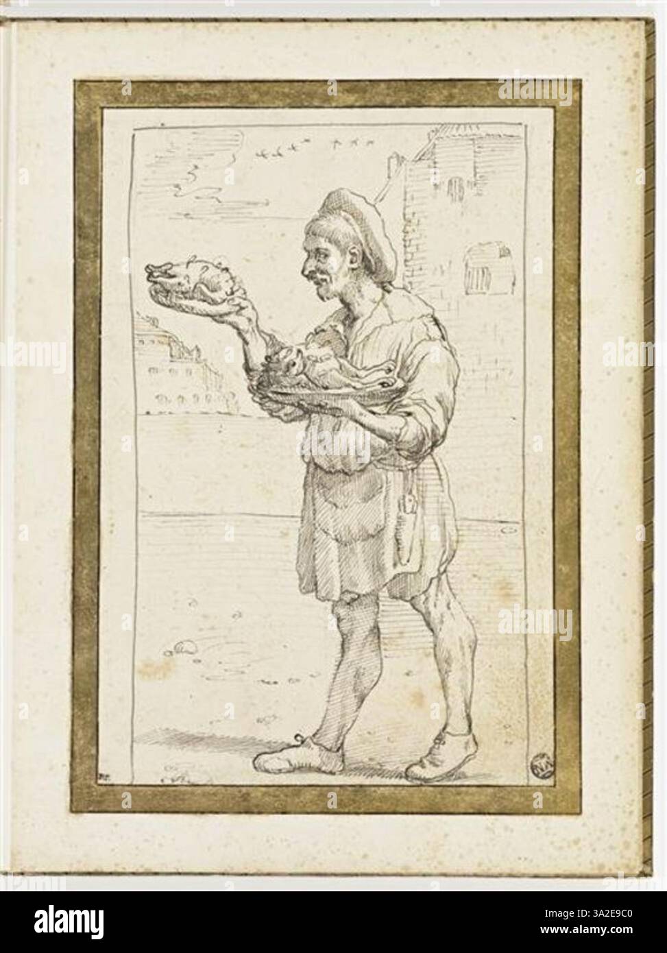 In this study, Annibale Carracci depicts a cook (cuisinier), focusing ...