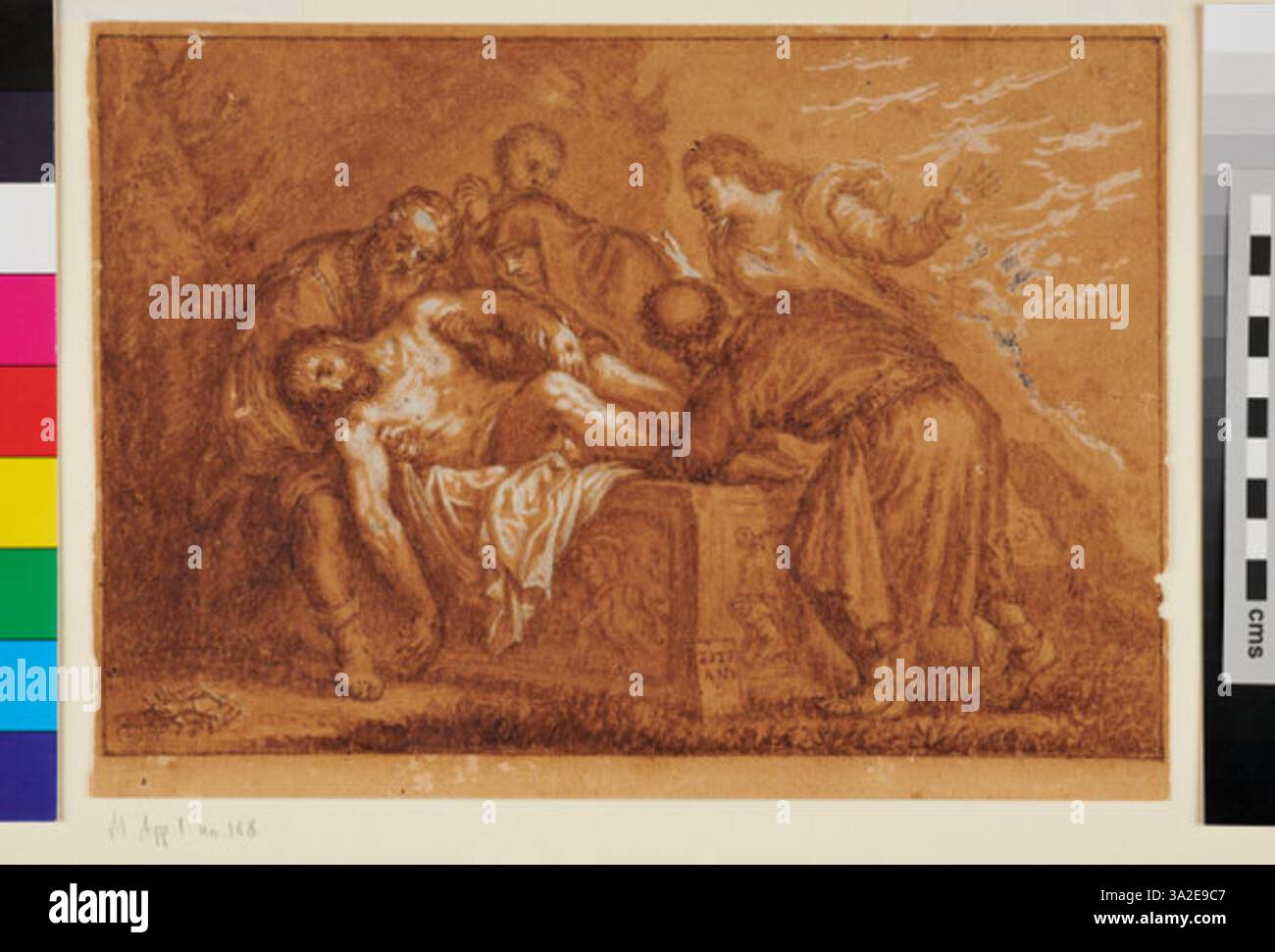 This dramatic scene by Titian depicts the Entombment of Christ ...