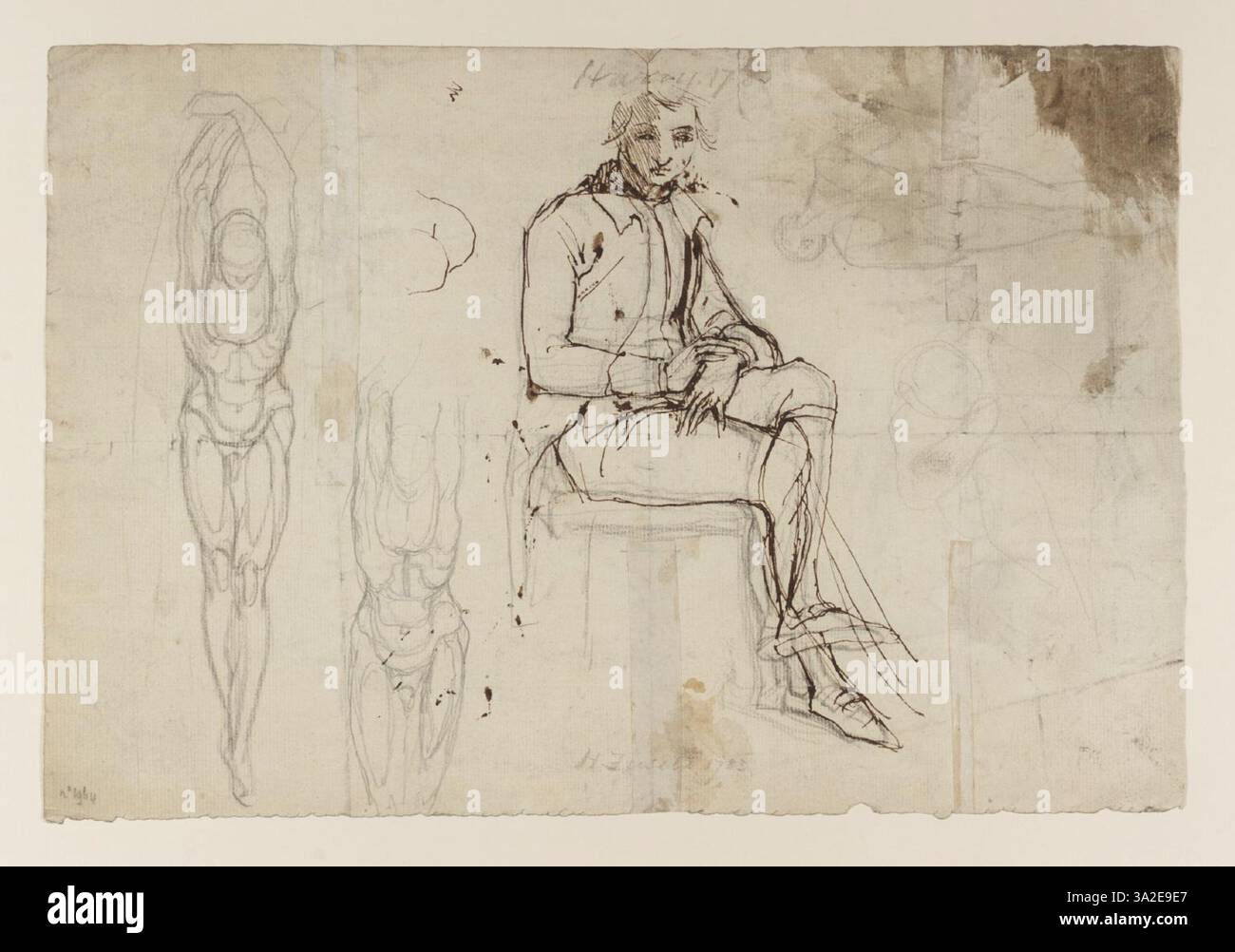 This self-portrait by Fuseli, accompanied by anatomical studies, shows ...