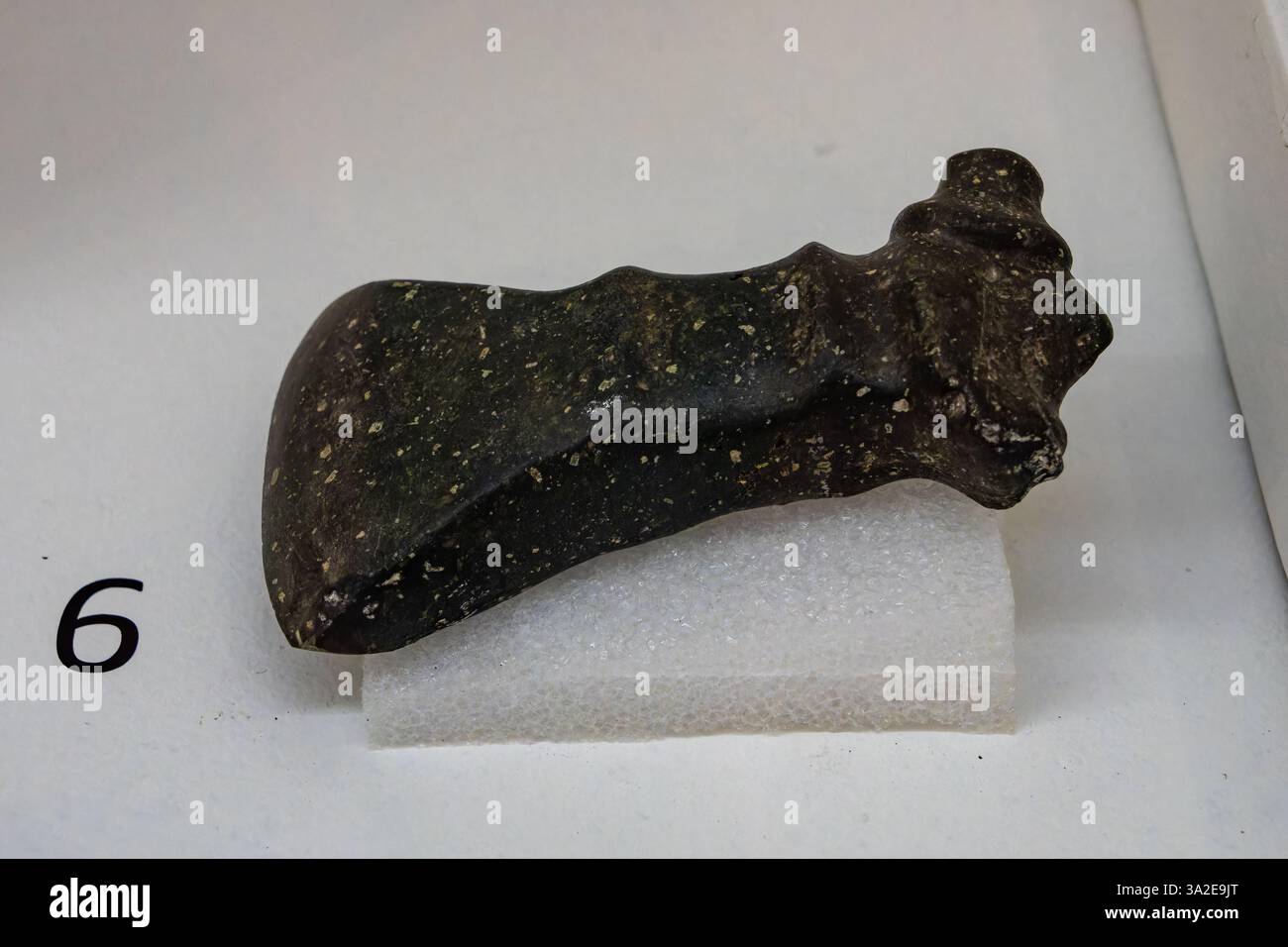 Pre-Hispanic indigenous Amerindian stone axe with human face in the ...