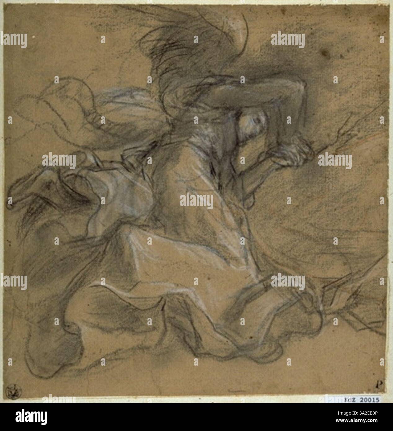Study of a floating angel, capturing the fluidity of the pose and ...